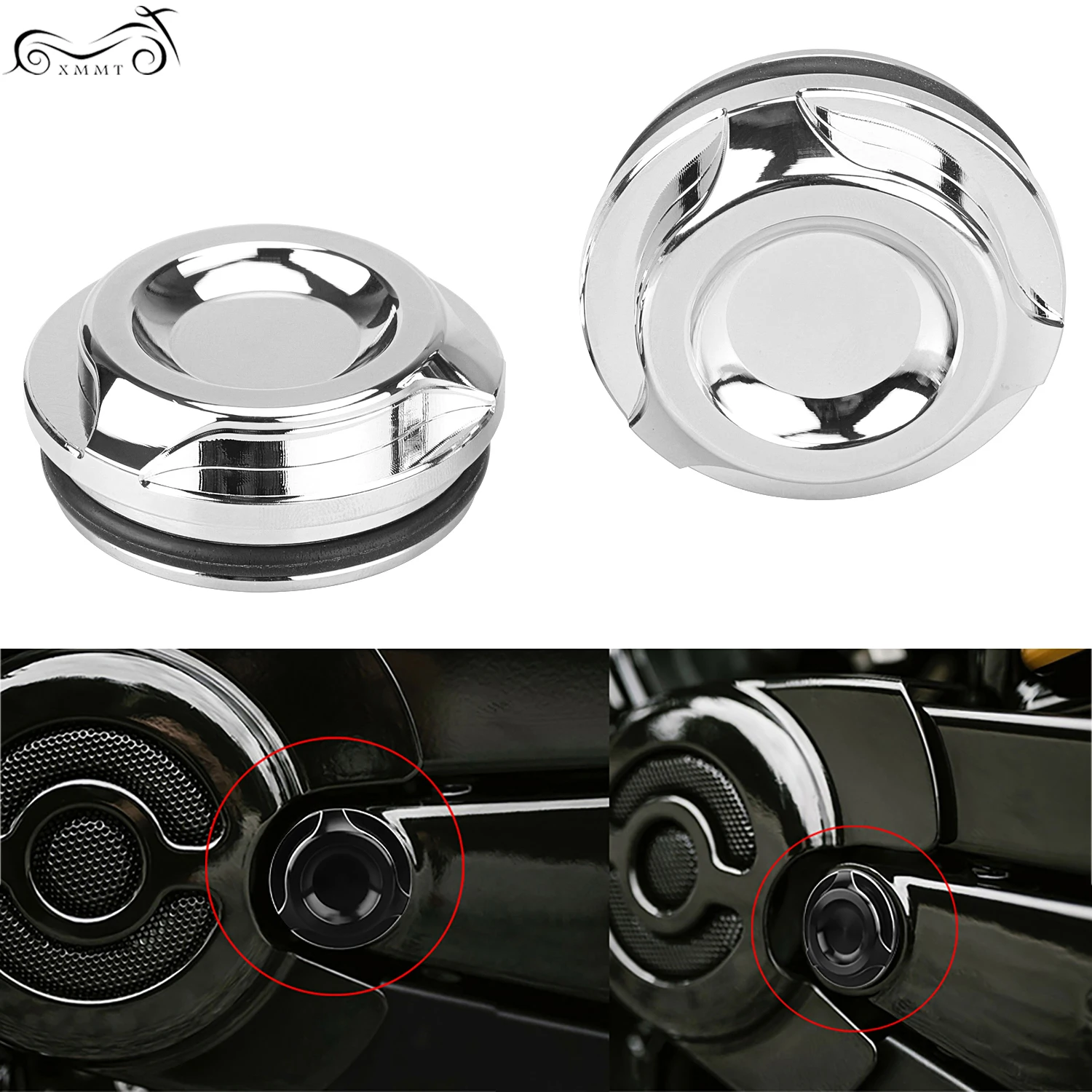 Motorcycle Radical Styling Chrome Swingarm Pivot Bolt Covers For Harley ...