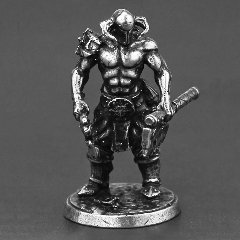White Copper Metal Solider Model Miniatures Figurine Vintage Strong Men ...