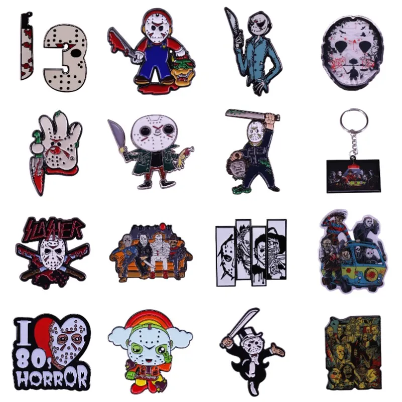 Excellent Quality Halloween Horror Movie Figure Enamel Pins Brooches ...