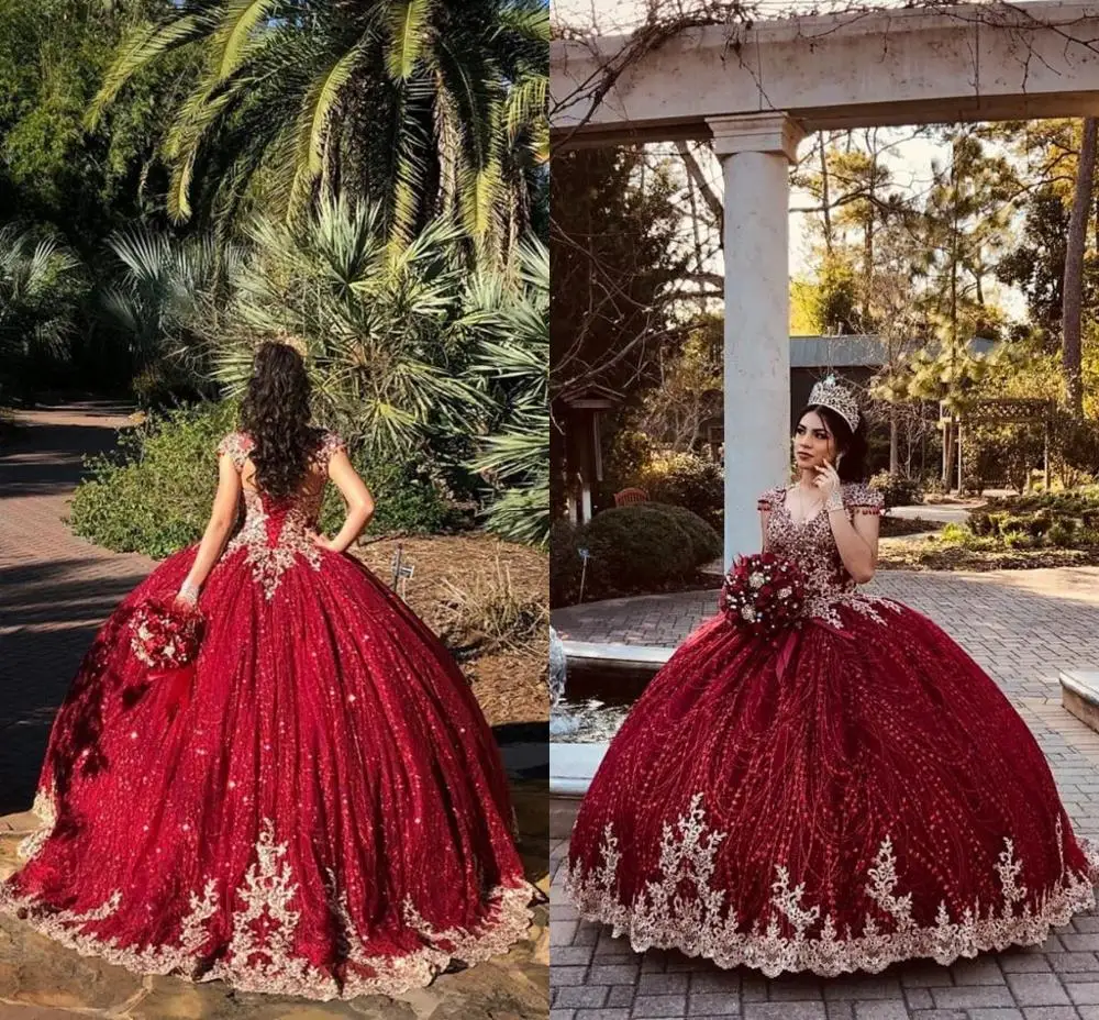 Dark Red Sweet 16 Dresses