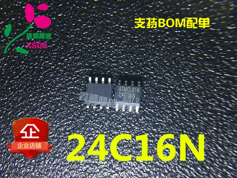 5PCS/LOT AT24C16 24C16BN 24C16N AT24C16N 10SU 2.7 SOP8|Contatores ...