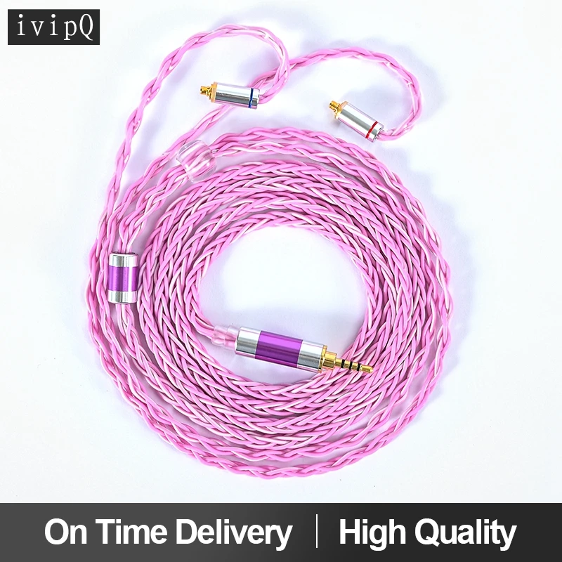Ivipq 8core 6n Ooc Earphone Upgrade Cable 2.5/3.5/4.4mm Plug Mmcx/2pin/qdc/tfz Interface ...
