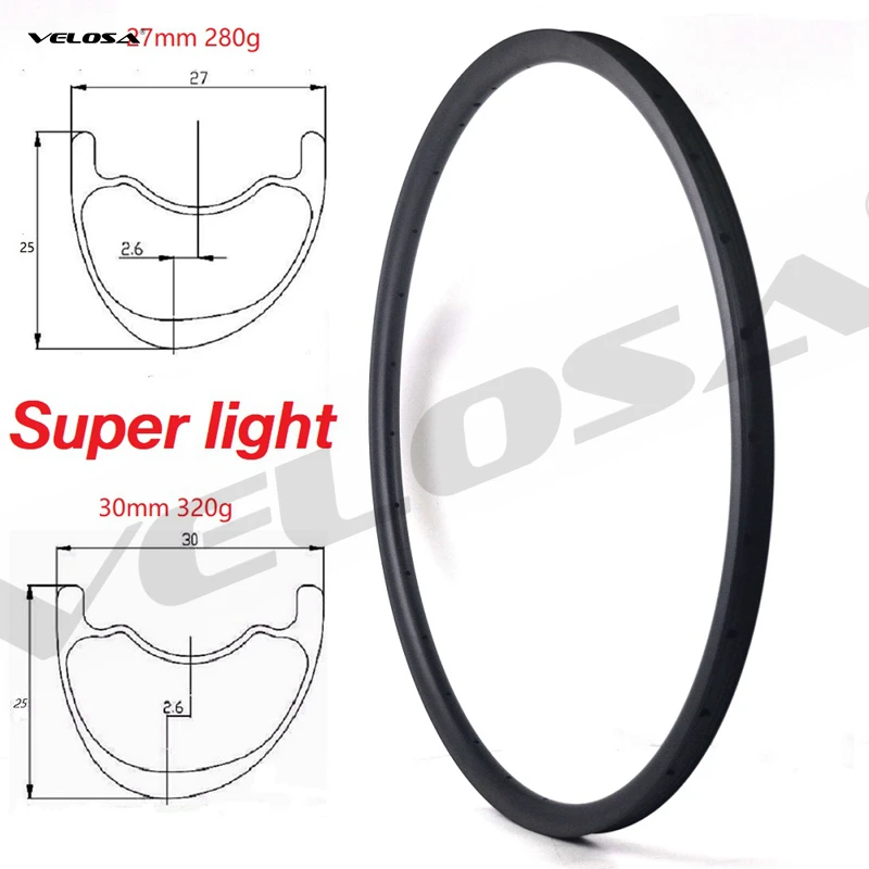 T800 Super light weight 280g,29er MTB XC carbon rim,tubeless ready,27 ...