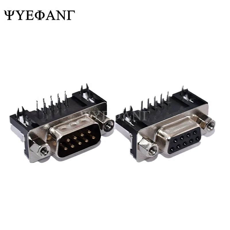 5pcs Db9 Female Male Pcb Mount D-sub 9 Pin Pcb Connector Rs232 ...