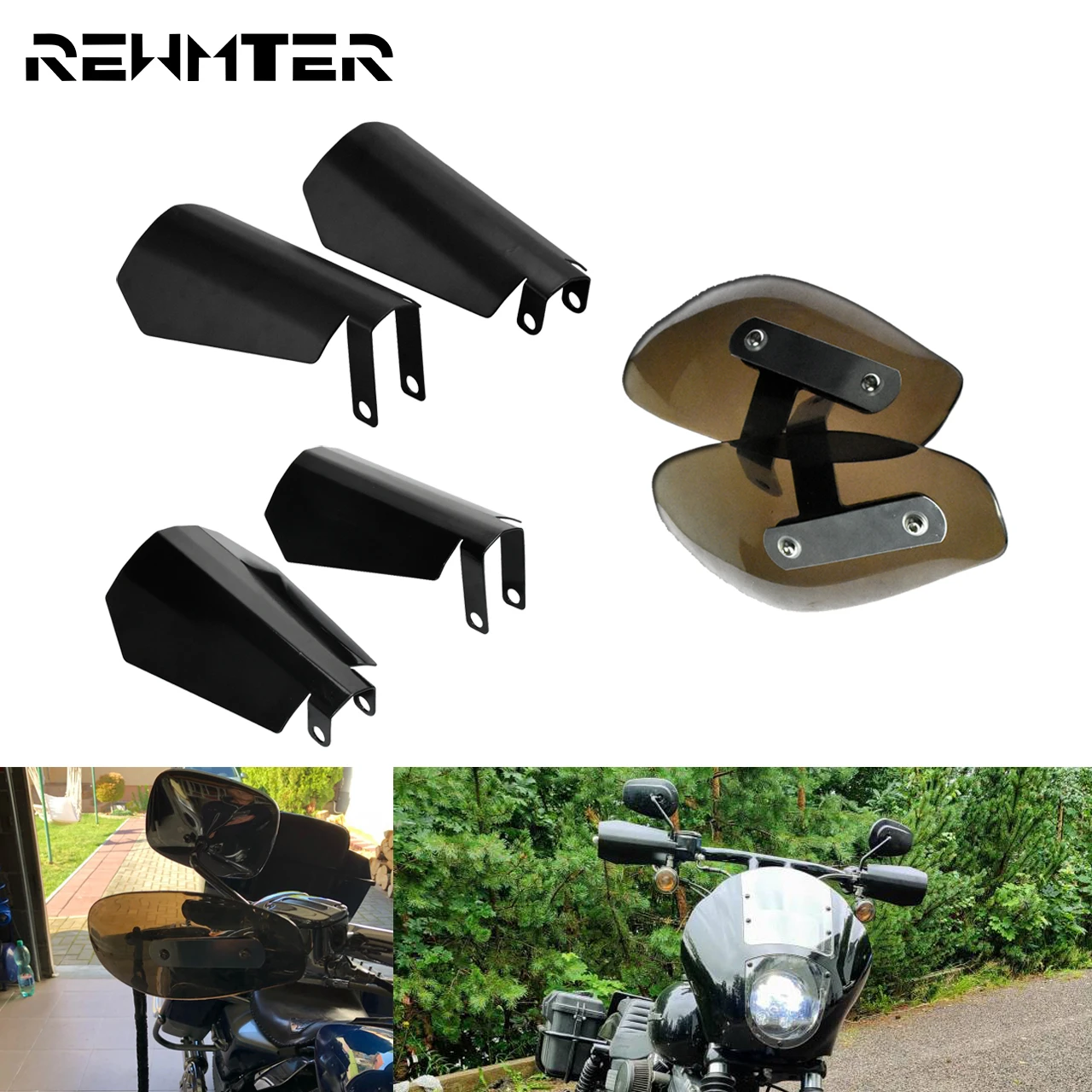 Motorcycle-Handguards-Handle-Bar-Hand-Guards-Protector-Wind-Deflector ...