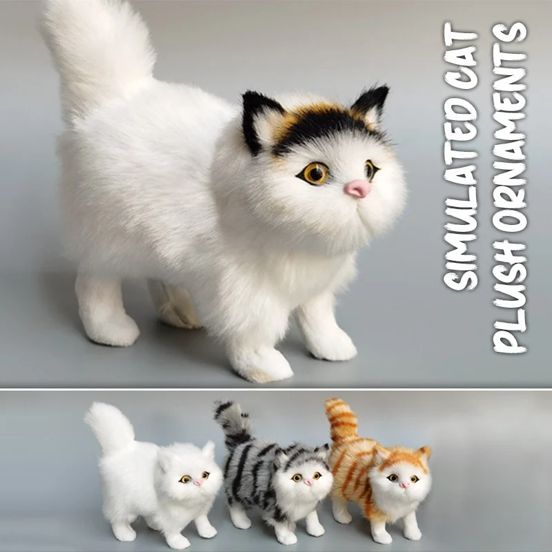 Simulation Cats Plush Toy Kawaii Realistic Persian Cat Doll Cute Kitten ...