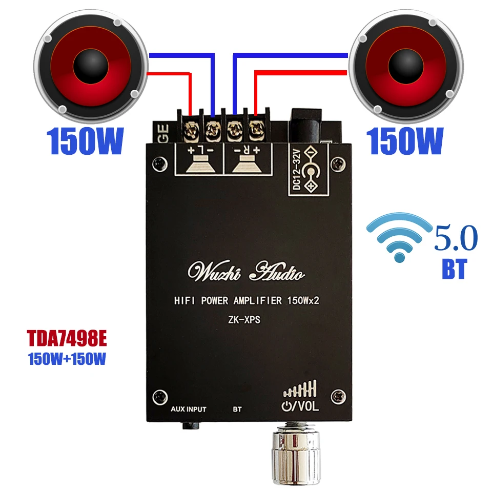 2*100w Tda7498e Audio Power Amplifier Bluetooth-compatible 5.0 Stereo ...