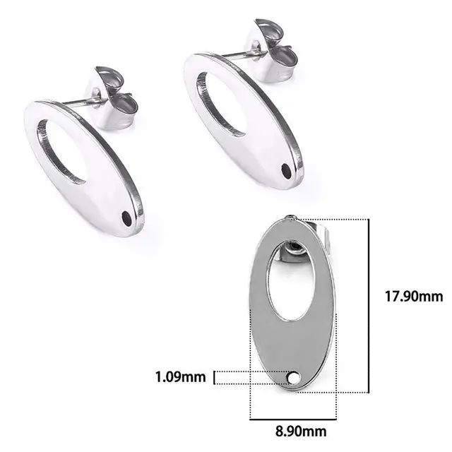 10pcs Stainless Steel Geometric Round Earring Stud Golden hollow ...