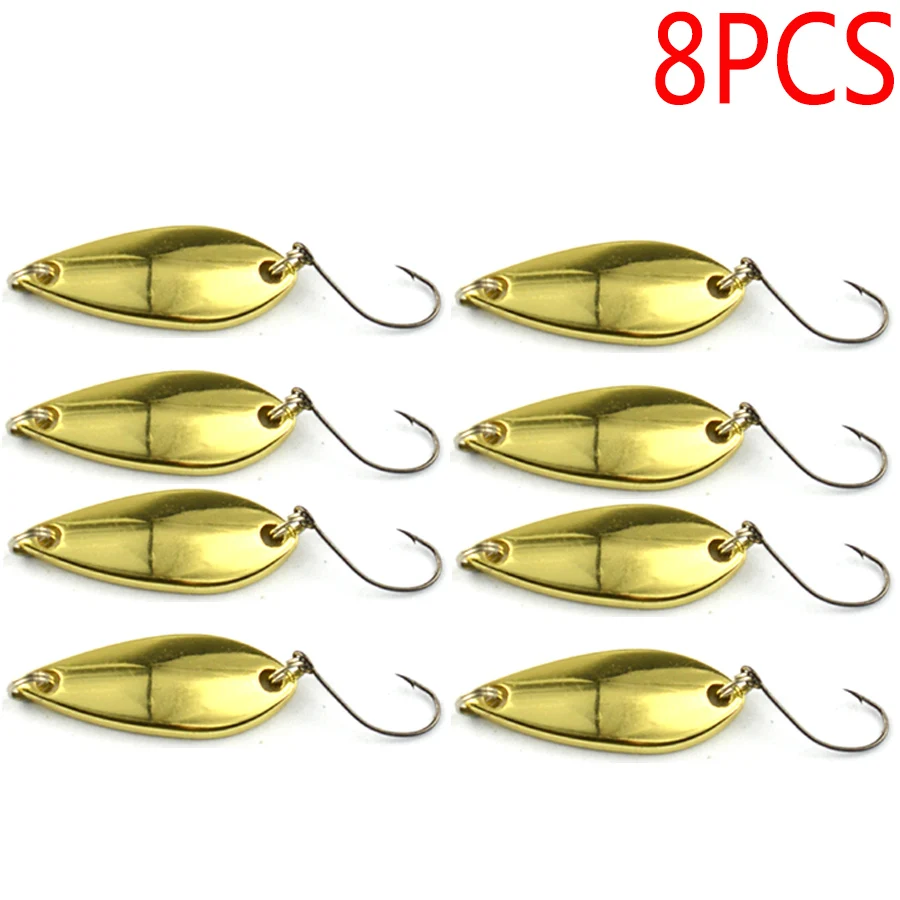 8pcs Set Spoonbait Spinners Spoon Bobbin Artificial/Hard Trout/Bass ...