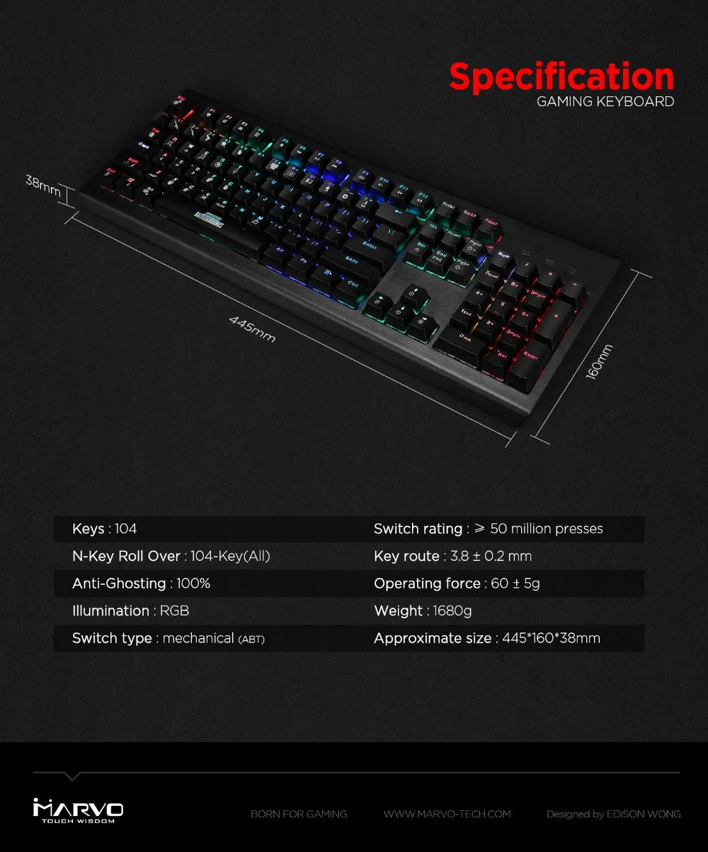 Marvo Kg959g Gaming Keyboard , 3 Colors Backlight Gaming Keyboard Usb ...