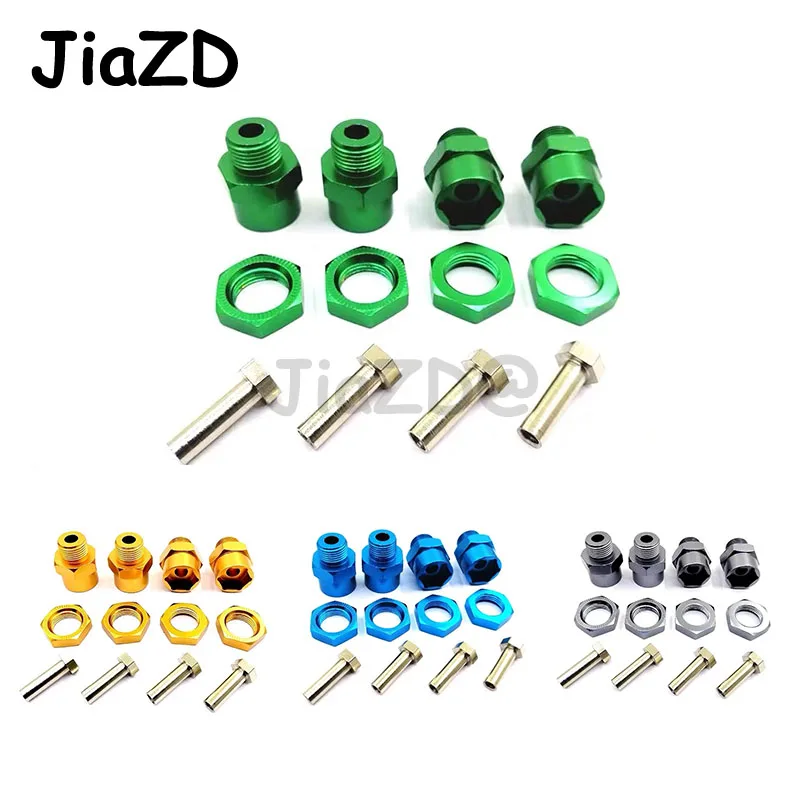 4 Pcs Rc Car Upgrade Aluminum Alloy Hsp 12mm To 17mm Tire Adapter Wheel ...