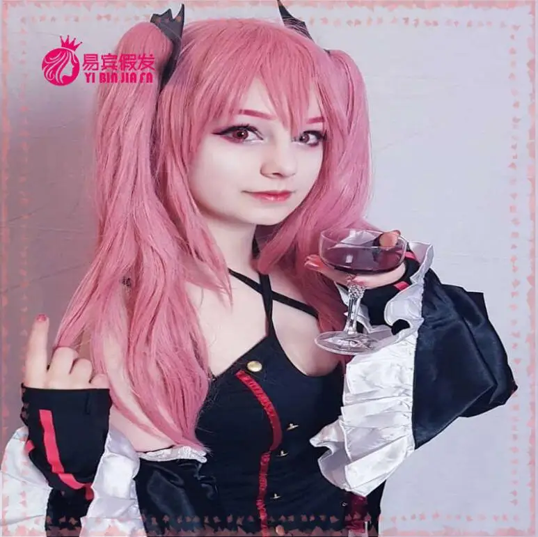 Women 90cm Krul Tepes Cosplay Seraph Of The End Cosplay Long Pink Wig ...