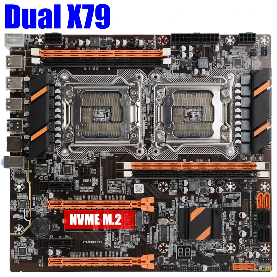 X79 dual CPU motherboard dual LGA 2011motherboard DDR3 REG ECC USB3.0 ...