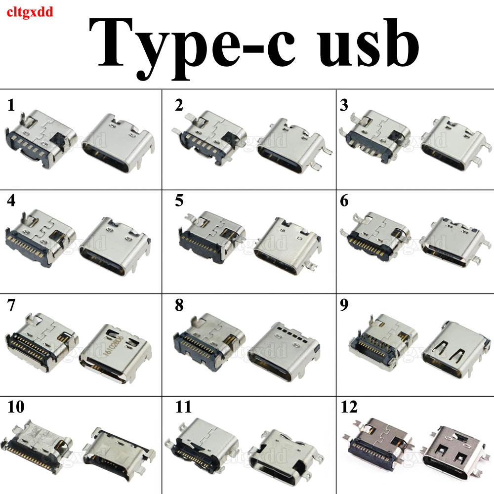 12mode Type C 6 12 24 Pin Smt Socket Connector Usb 3.1 Female Smd Dip ...