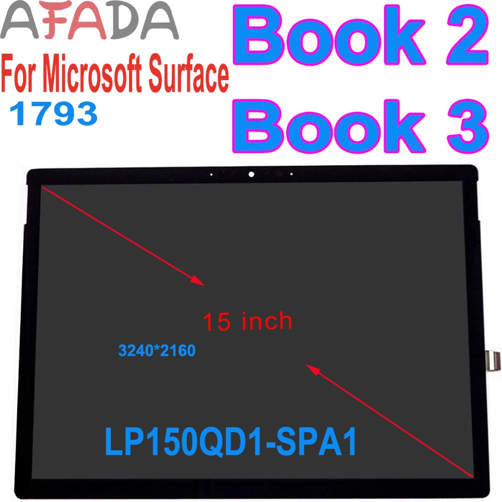 15" LCD For Microsoft Surface Book 2 3 Book2 Book3 LCD Display Touch ...