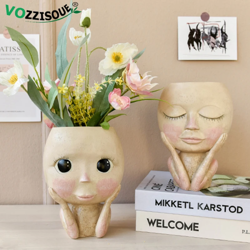 3D Printed Face Vase Planter Face Pot Multi Face Vase Goth Planter Face ...