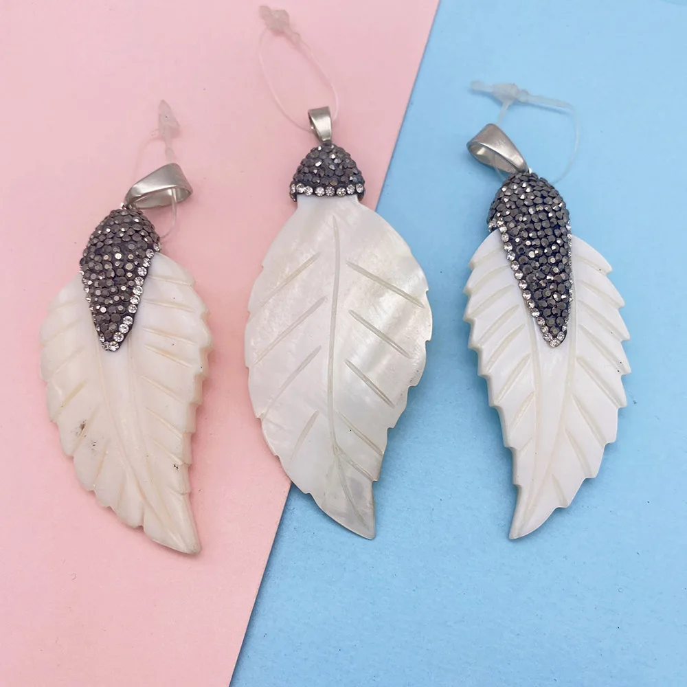 1pcs-Natural-Freshwater-Shell-Pendant-White-Leaf-Shape-Shells-Designer ...