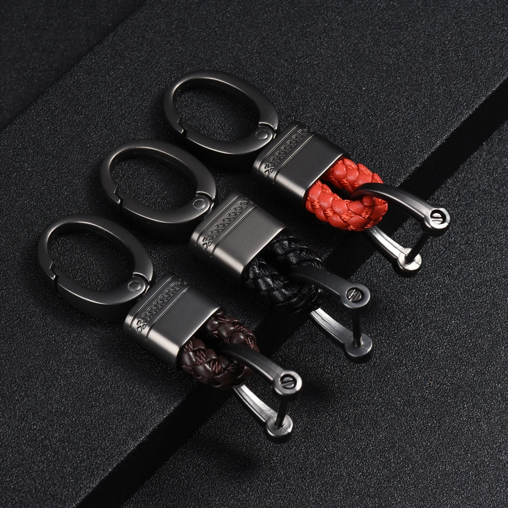Car keychain hand woven leather car jewelry keychain suitable for most ...