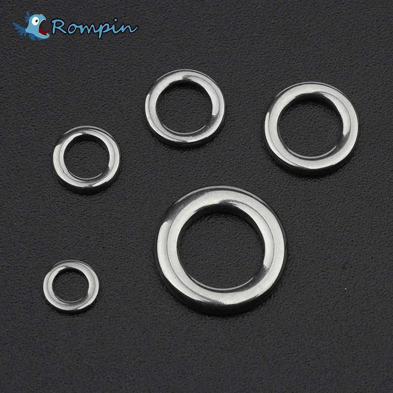 50pcs/bag Fishing Solid Ring 304 Stainless Steel Snap Split Ring Pesca ...