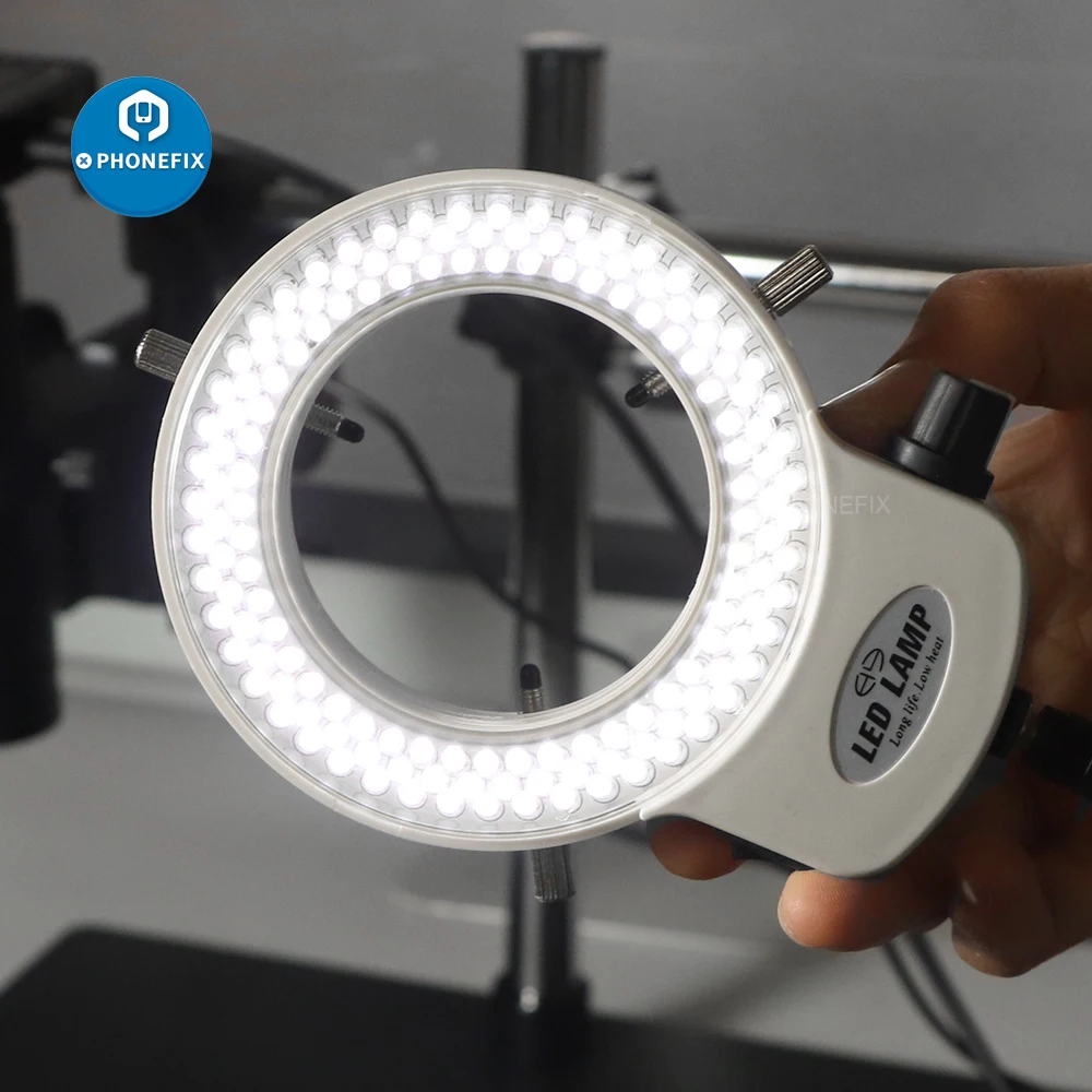 Adjustable 144 LED Ring Light illuminator Lamp For Industry Stereo ...
