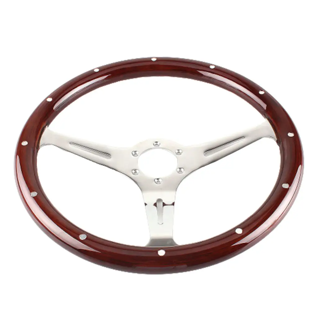 Volante de grano de madera estilo nostálgico clásico, 380mm, 15 ...