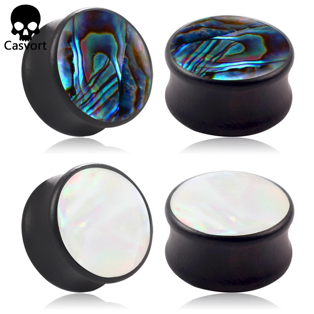 Casvort 2PCS New 8 25mm Black Sandalwood Ear Expansion Piercing ...