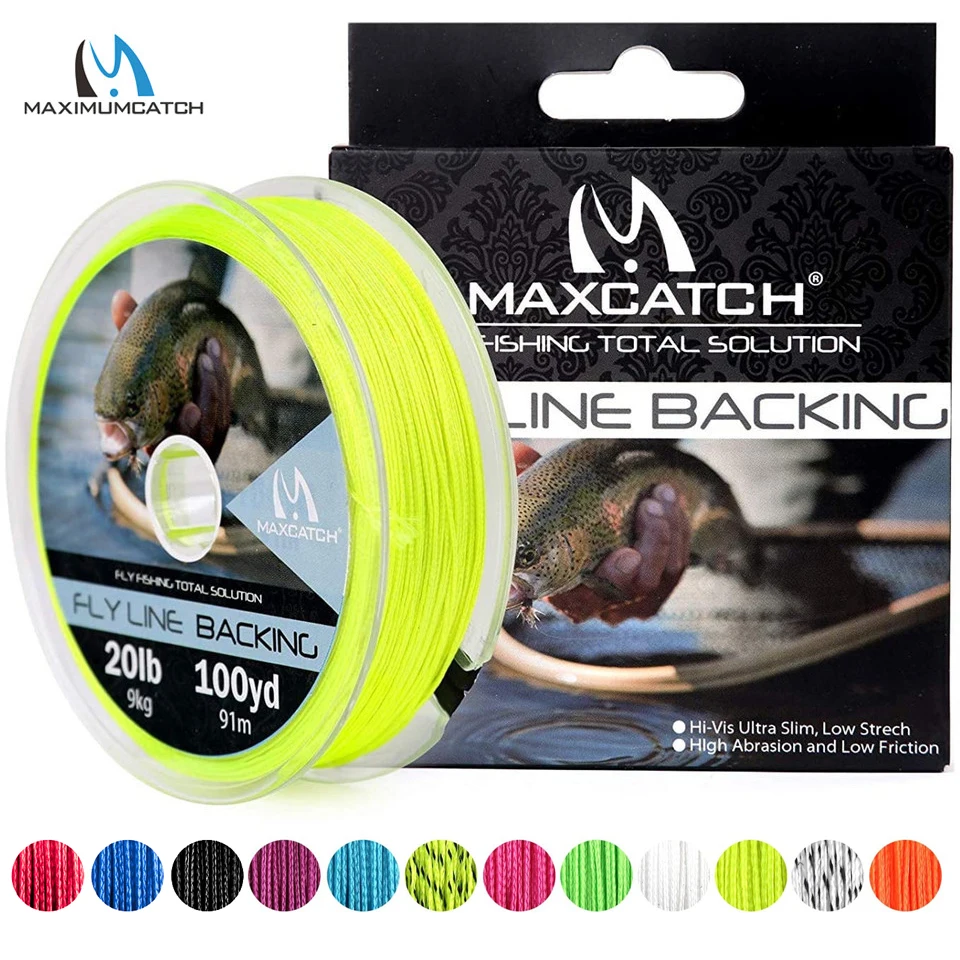 Maximumcatch 20/30lb Braided Backing Line 50/100/300 Yard Multi Color ...