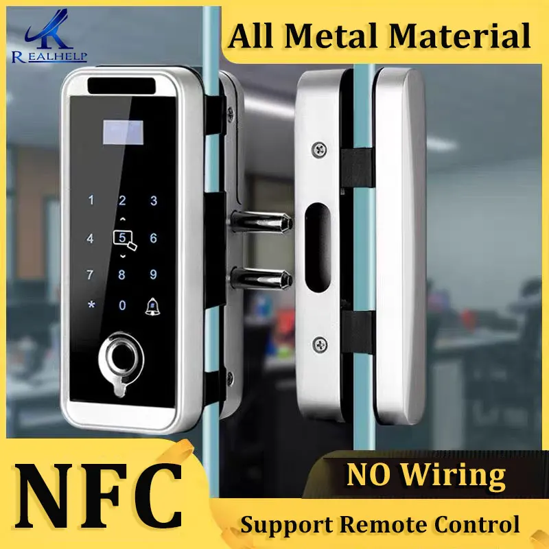 Office-Glass-Door-Fingerprint-Lock-Password-Lock-Swipe-Card-Key ...