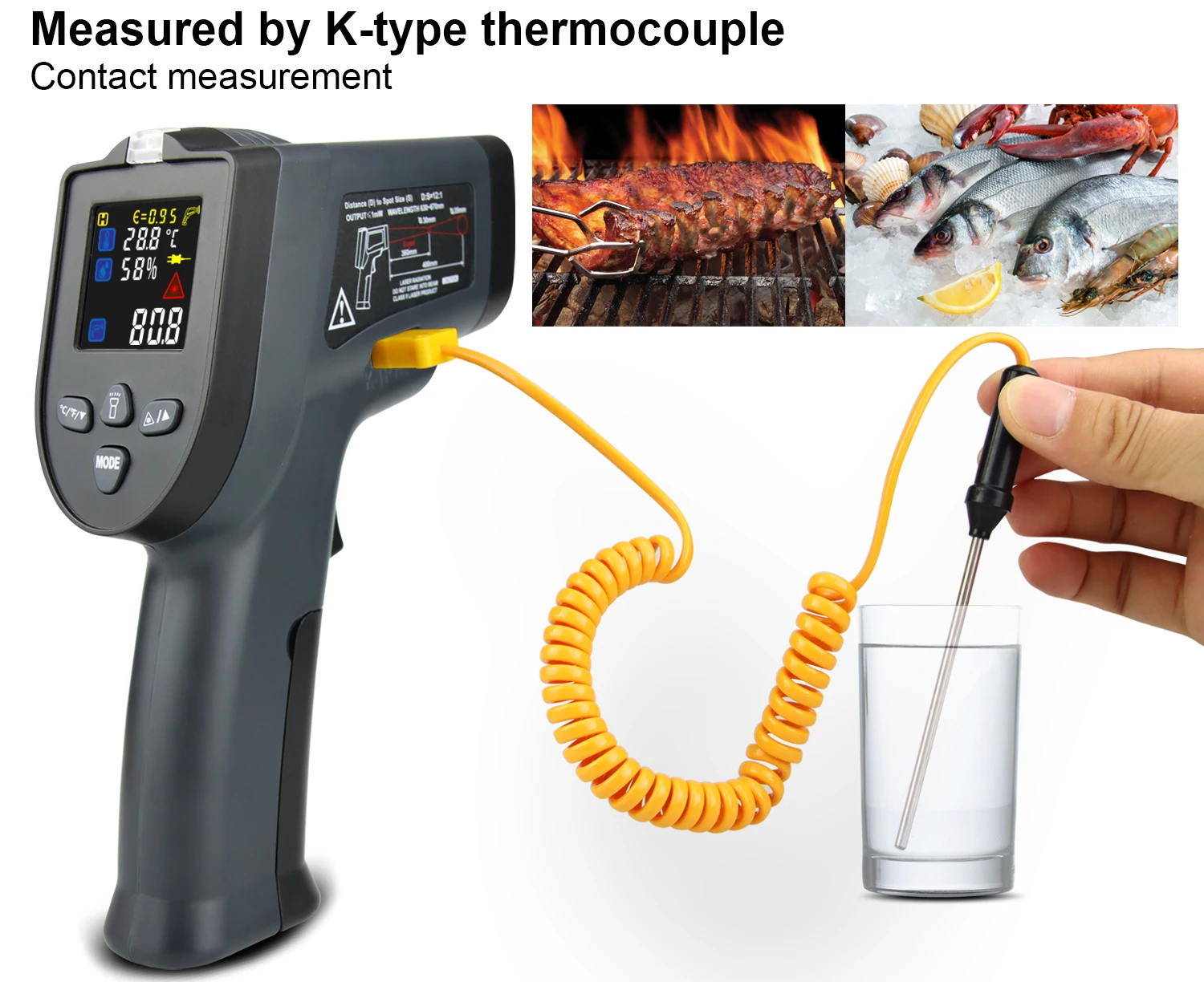 Thermomètre numérique,--Thermomètre Numérique Industriel À Infrarouge ...