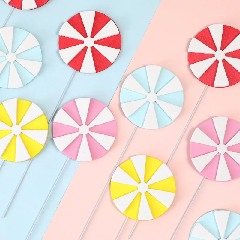 3pcs-set-Lollipop-Birthday-Cake-Topper-Kids-Party-Dessert-Decor-Foam ...