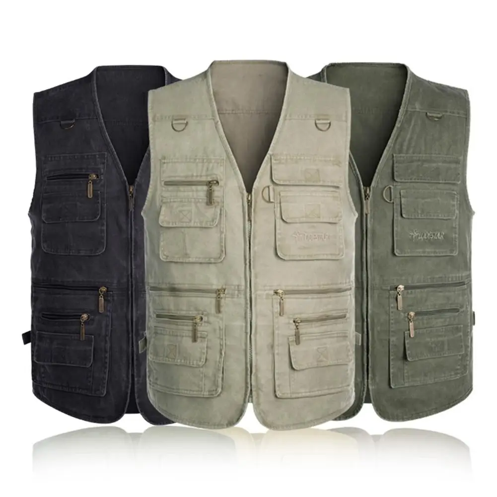 Men-Cotton-Multi-Sleeveless-Pocket-Waistcoat-Outdoor-Shooting-Fishing ...
