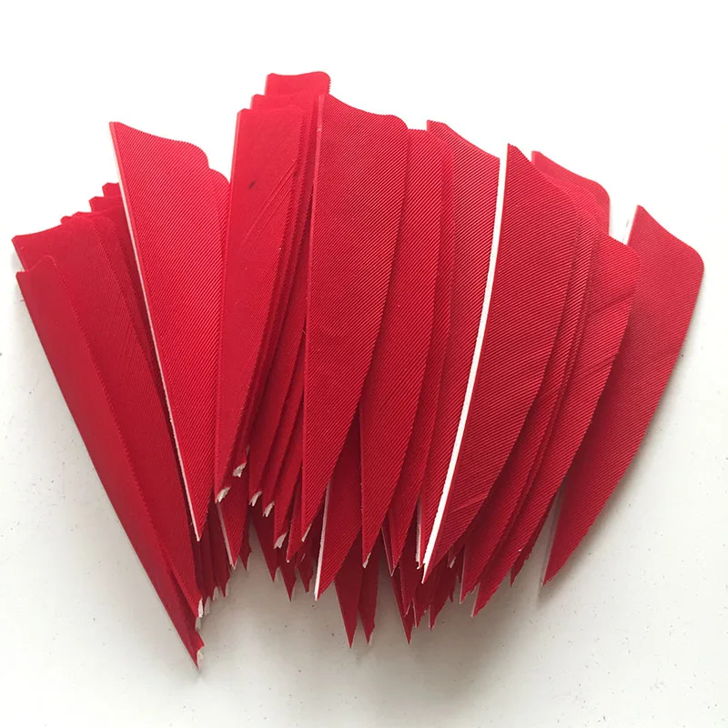 50pcs 3 Inch Red Shield Archery Arrow Turkey Feather Fletching Right ...