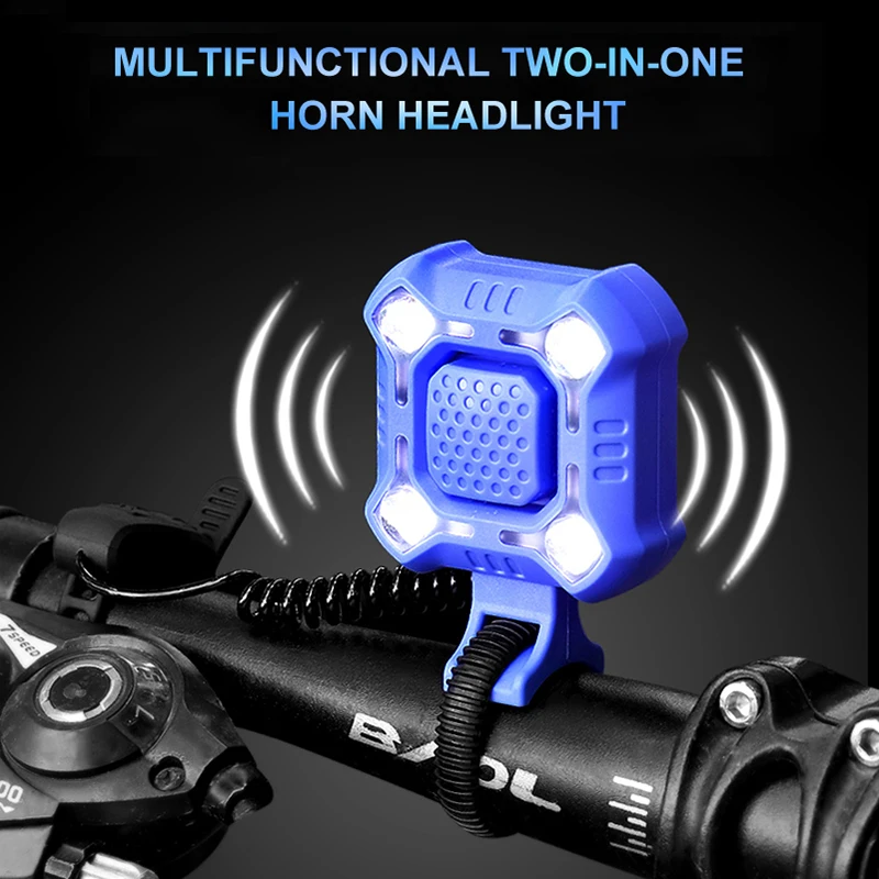 WEST-BIKING-140-dB-Bike-Bell-4-Lamp-Cycling-Light-1200mAh-Electric-Horn ...
