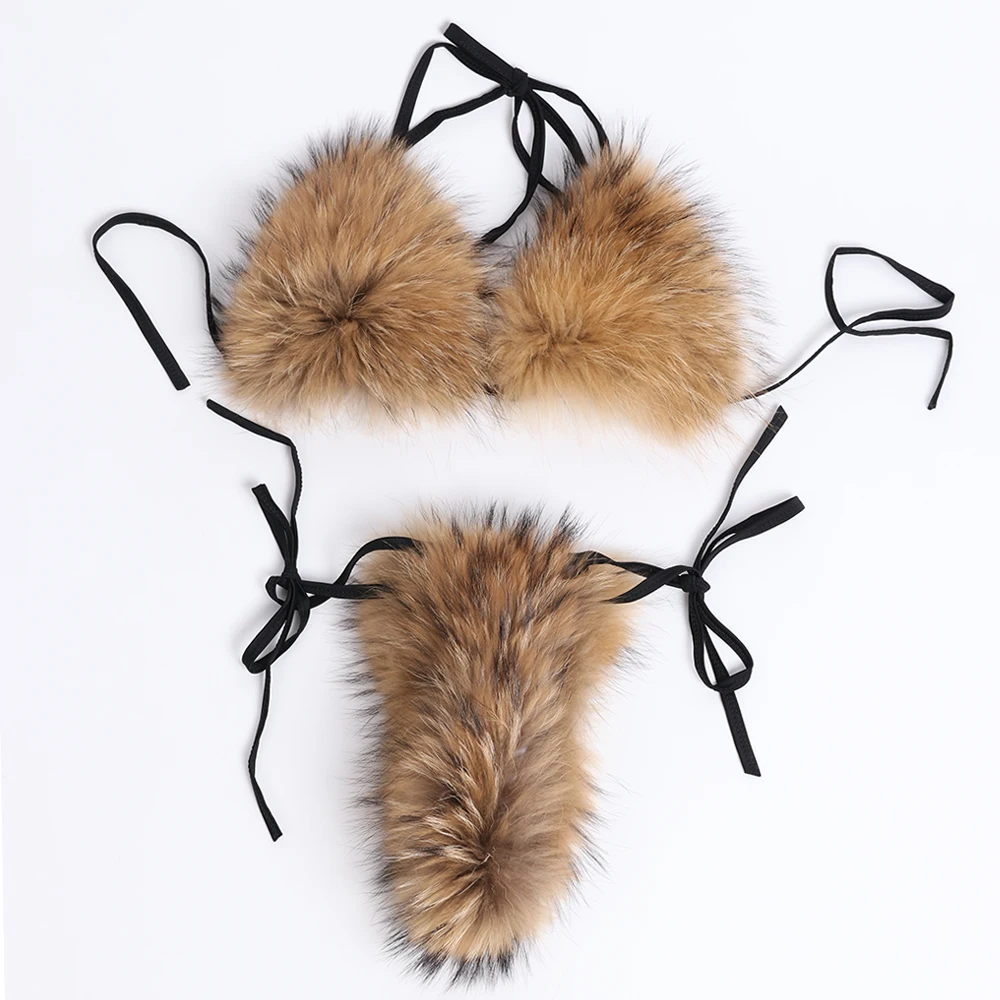 YOLOAgain Women Solid Fur Sexy Bikini Set Bra Detachable|Bikini Set ...