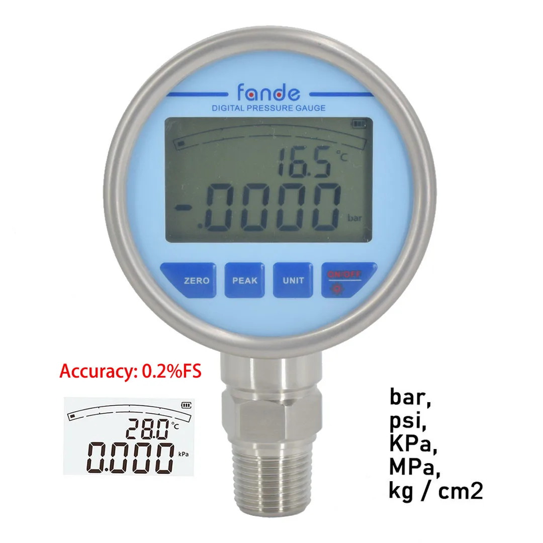 Digital Pressure Gauges Accuracy 0.2% Manometer Lcd Back-light Display ...