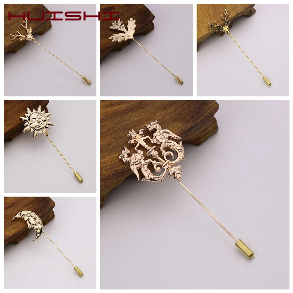 Huishi broche para homens, terno vintage, pino de folha de lua, com ...