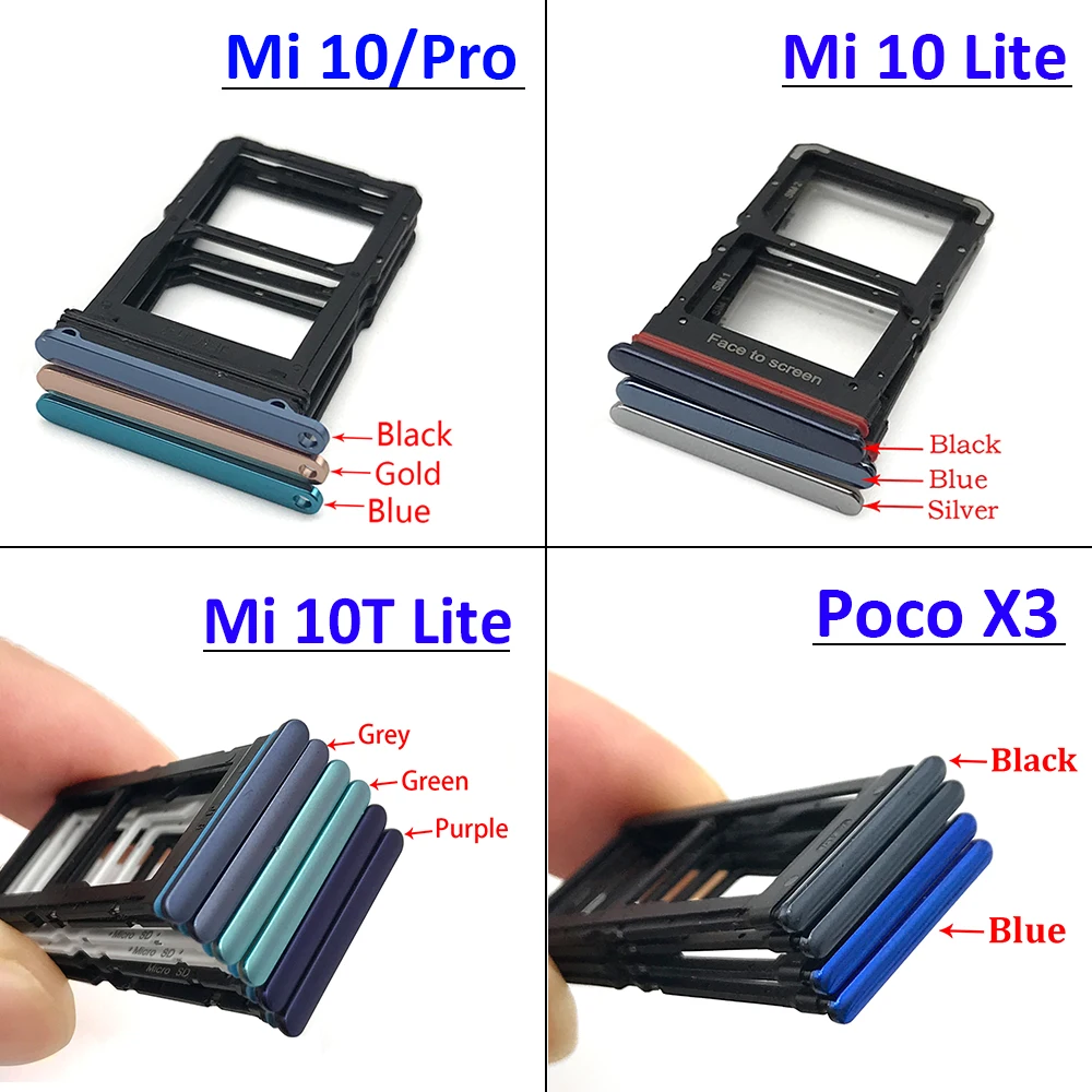 New Sim Card Tray Slot Holder For Xiaomi Mi 10 Mi10 Pro 10t Lite Poco ...