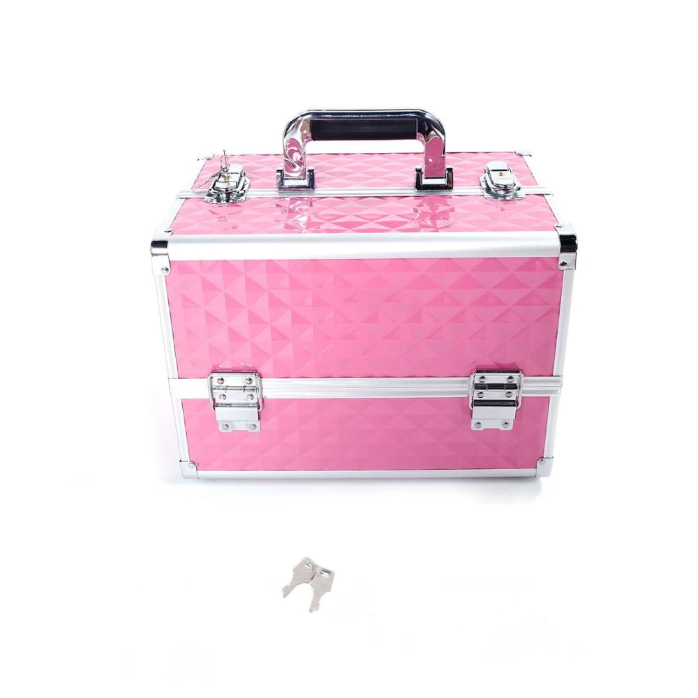Multi layer Portable Aluminum Cosmetic Makeup Case Pink 180821107 ...