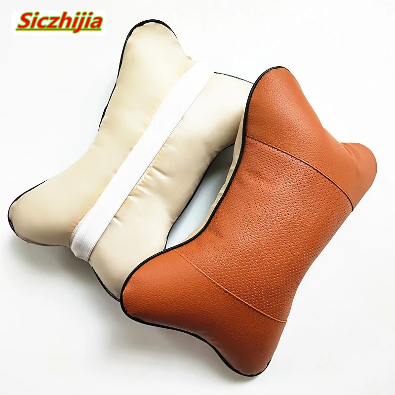 Car seat leather breathable headrest for Skoda Octavia Fabia Rapid ...
