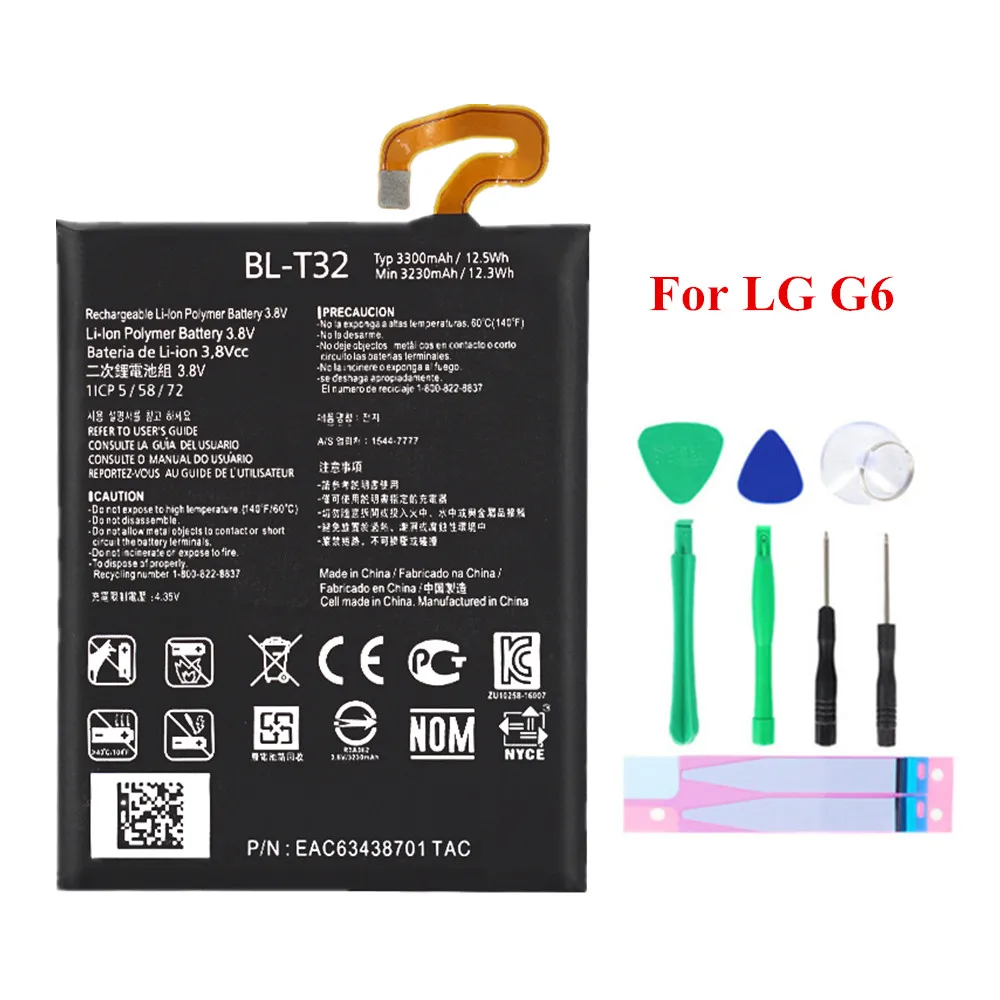 Original BL-T32 Battery for LG G6 Bateria 3230mAh G600L G600S G600K ...