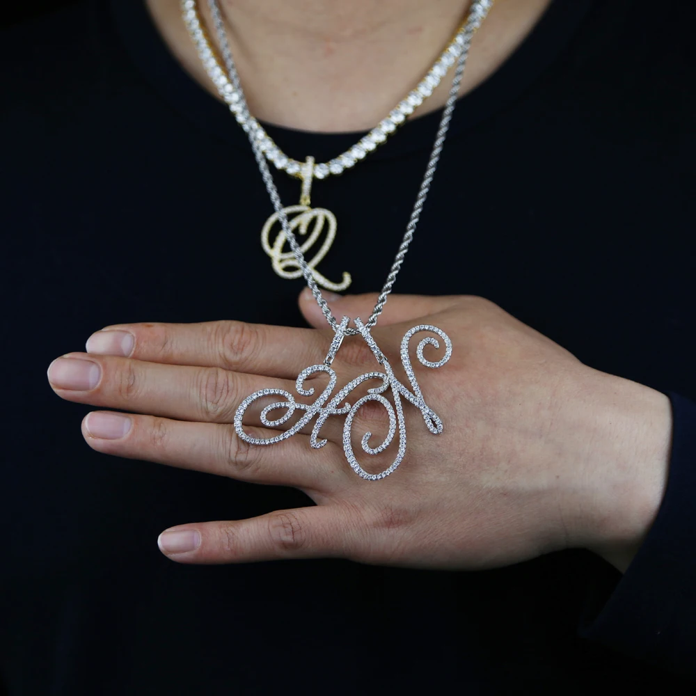 Cursive Letters Pendant Necklace