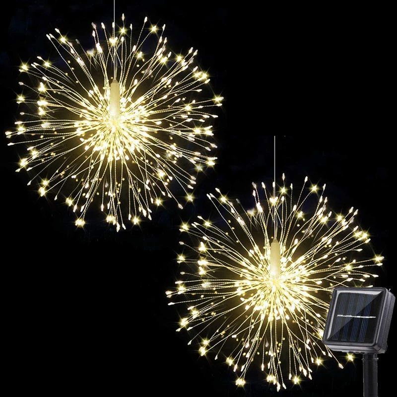 Solar Powered Hanging Starburst Firework Waterproof Hanging Starburst ...