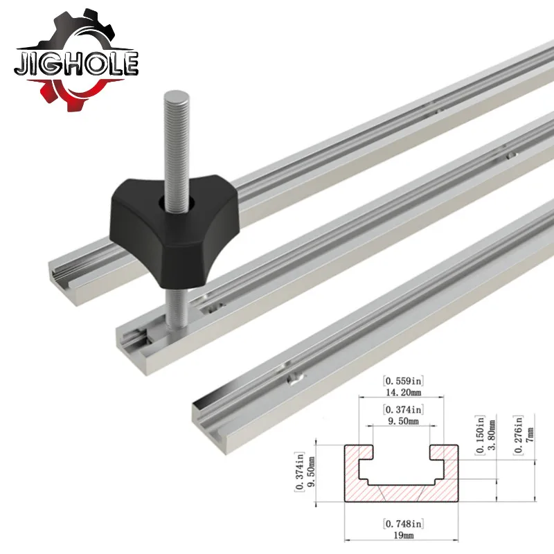 Type 19 T Track Aluminium Woodworking T-slot Slide Track Miter ...