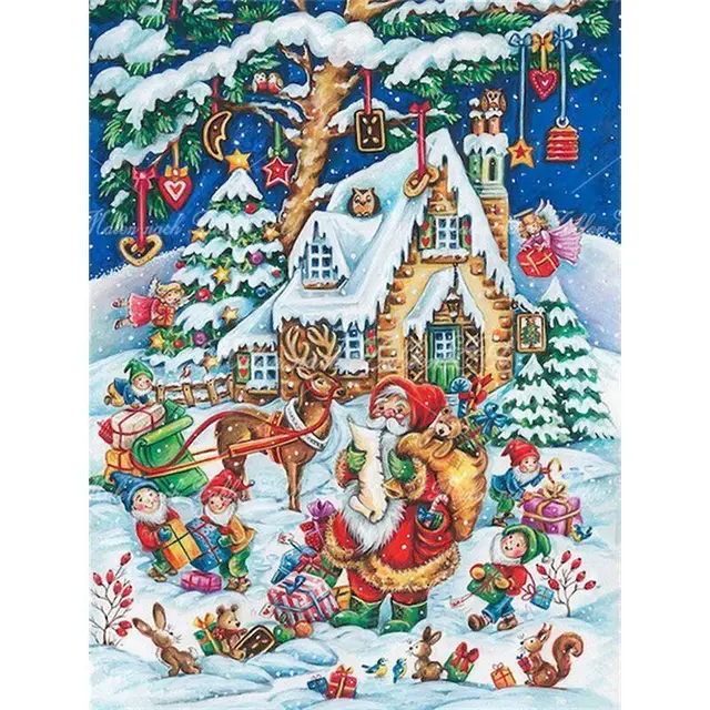 Festive Christmas paint by numbers kits