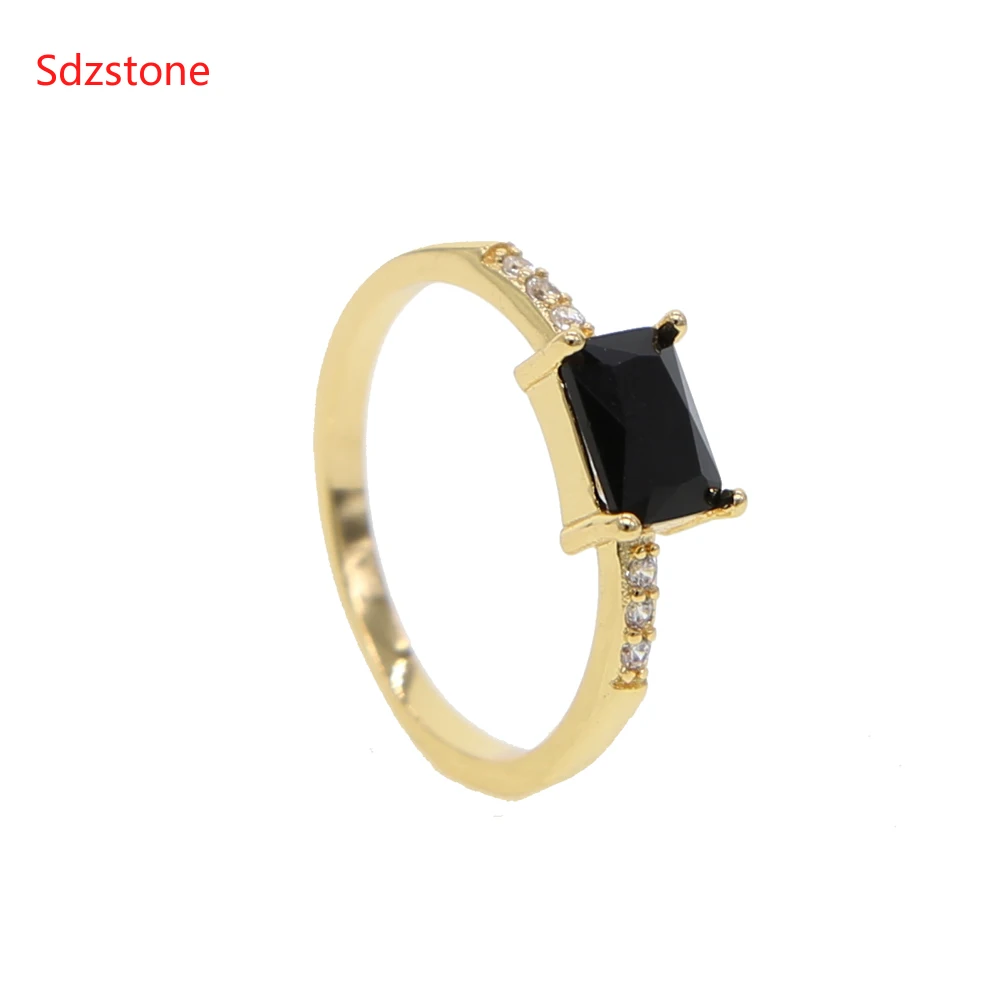 Black Stone Gold Rings