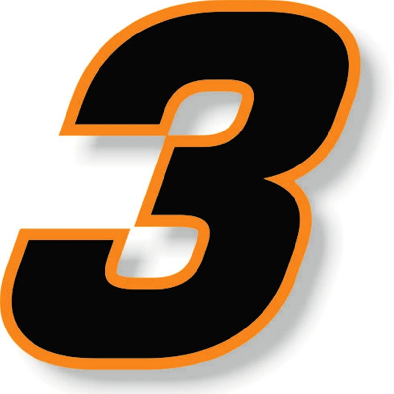 Hot Sale Custom Racing Car No. 3 Square Black with Orange Border Font ...