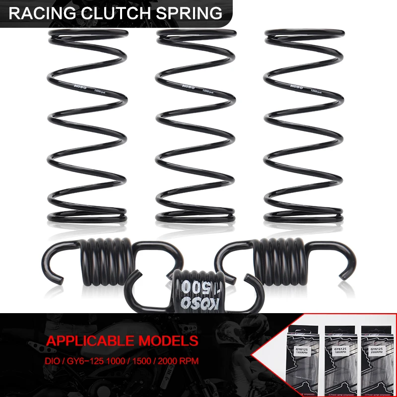 black 1000/1500/2000 RPM Performance Tourque Clutch Springs for GY6 ...