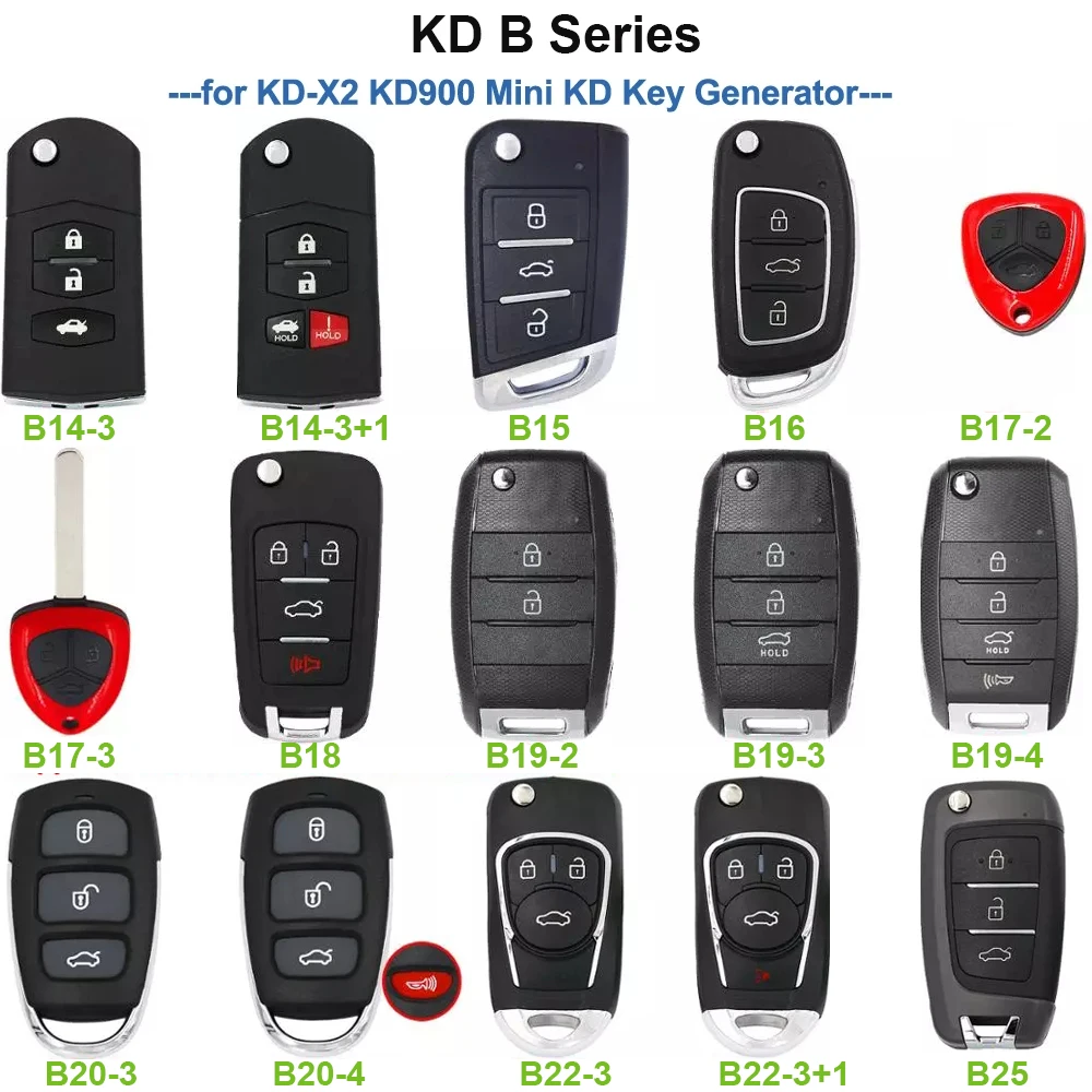 Keyecu B Series KD Remote Key B12 4 B13 B13 2+1 B14 B15 B16 B17 2 B17 3 ...