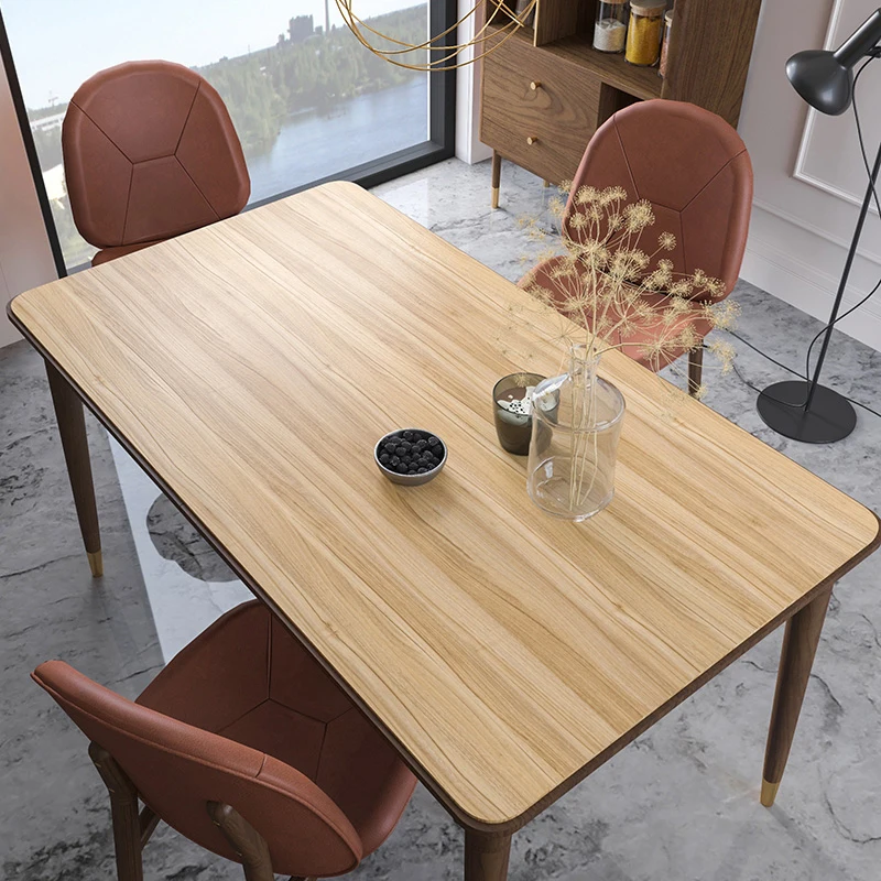 Kitchen & Dining Creative Wood Grain PVC Leather Table Mat Waterproof ...