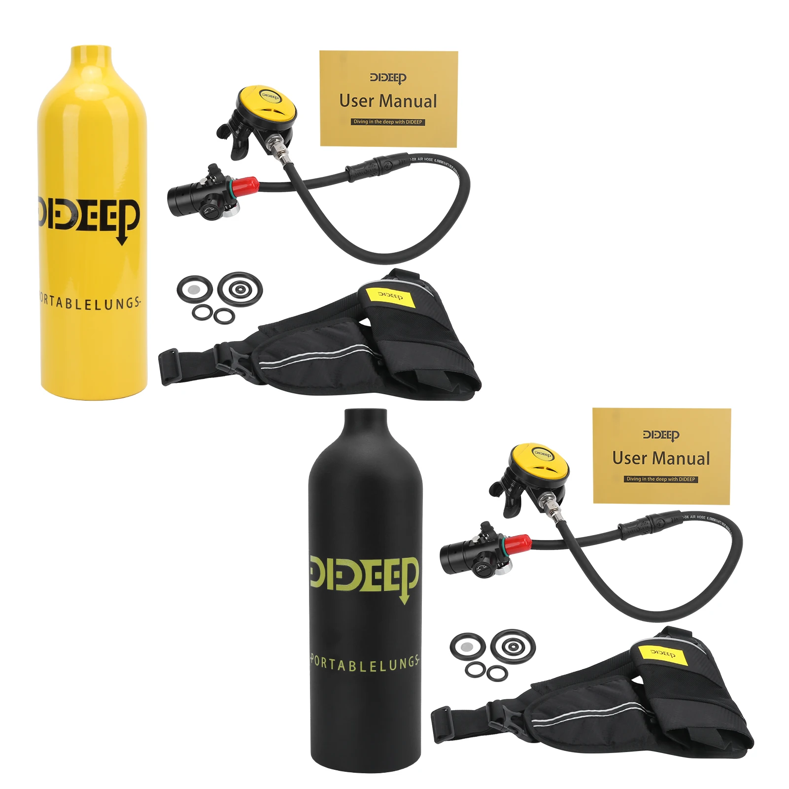 Snorkeling Emergency Air Supply Mini Scuba Tank Kit – 0.5L Air Tank ...
